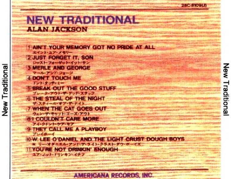 Alan Jackson New Traditional : Back | CD Covers | Cover Century | Over ...